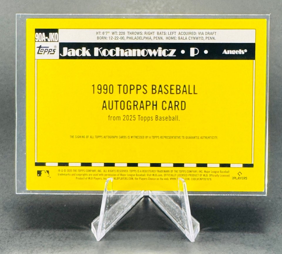 2025 TOPPS SERIES 2 - JACK KOCHANOWICZ RC #90A-JKO - ROOKIE AUTO! - ANGELS | eBay