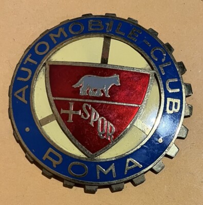 Badge automobile auto car club Italy Automobile Club Roma SPQR Italia ...