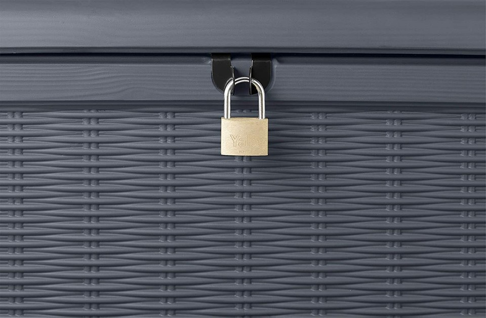 Keter Borneo Outdoor Plastic Storage Box Patio Garden Trunk Anthracite ...