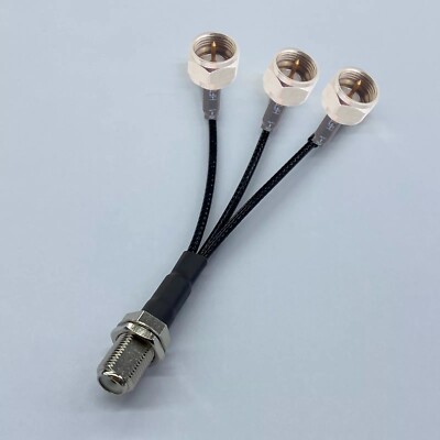 Regular Coax TV Cable Splitter Y type 1x F female to 3x F male RG179 ...