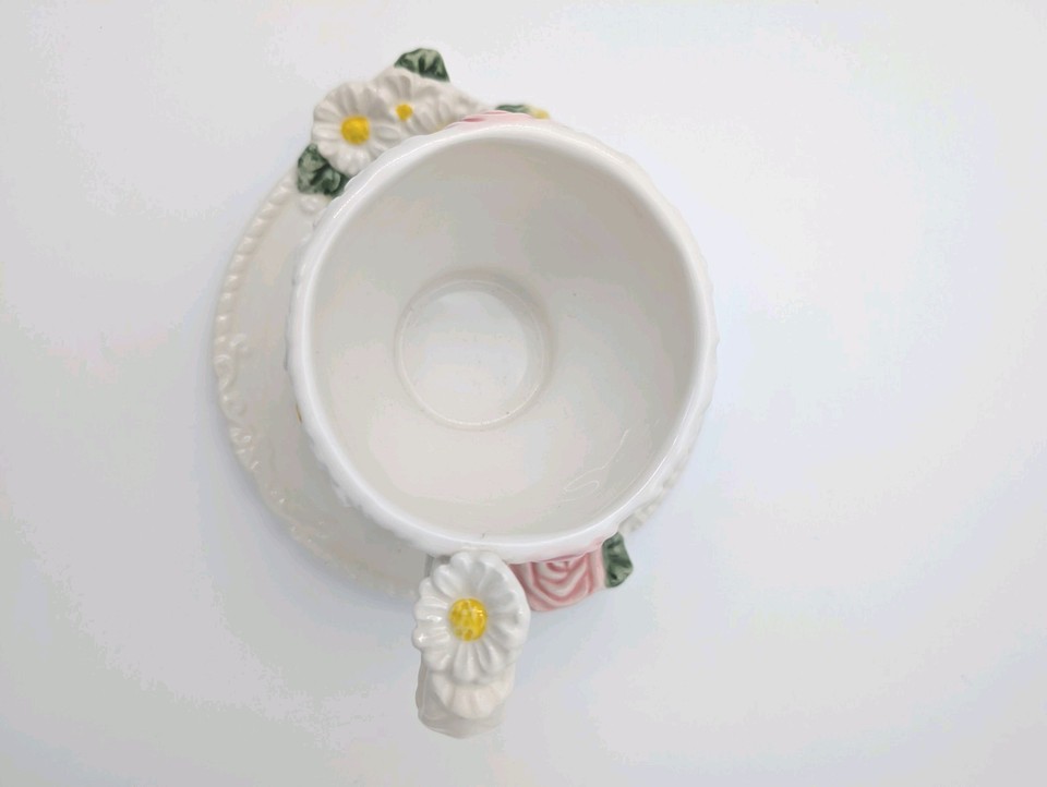 Corner Ruby Flower Tea Cup and Saucer Set Garden Collection, Rose and ...