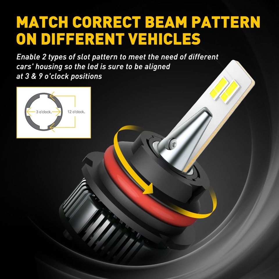 2x 9007/HB5 Headlight Bulbs Kit 6500K White High Low Beam Light Super ...