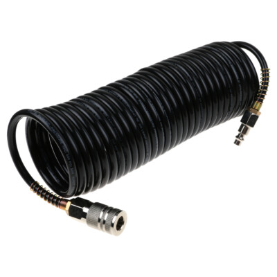 Air Compressor Recoil Hose Line Spring Ends Pneumatic Tube Tools 25FT 1 ...