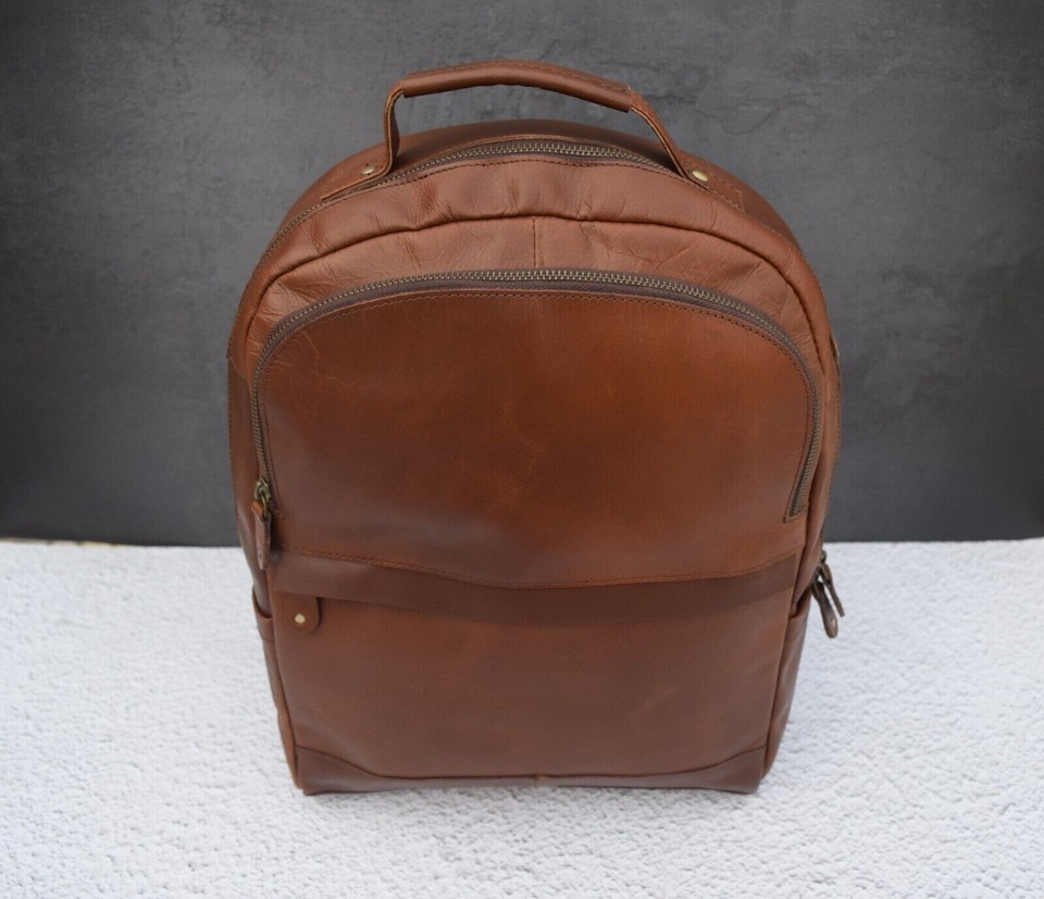 Buffalo Leather Backpack Shoulder Bag 15" Laptop Rucksack Office School ...