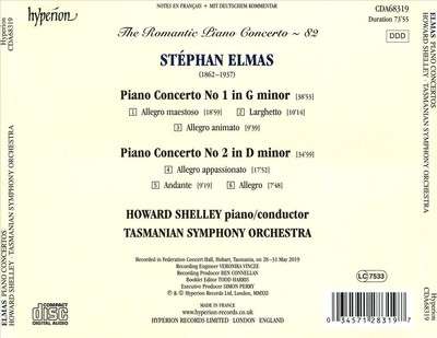 STEPHAN ELMAS-ELMAS:PIANO CONCERTOS VOL 82 NEW CD 34571283197| eBay