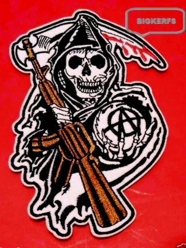 SET OF 2 REAPER & SAMCRO PATCHES JACKET VEST HAT BIKER ROADGEAR - IRON ...