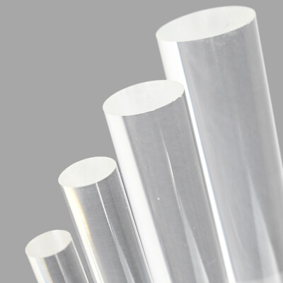 Clear Cast Acrylic Rod , Choose Size 1/4" to 4" Diameter; 1 ft. to 5 ft ...
