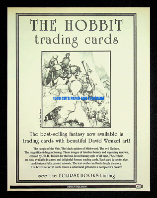 The Hobbit Trading Cards TCG Eclipse Books 1992 Print Magazine Ad ...