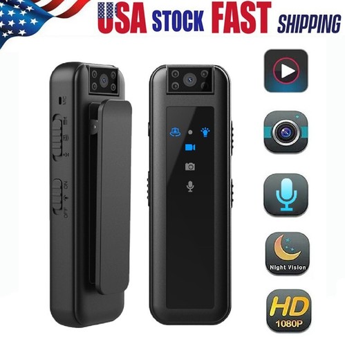 Mini Police Body Camera 5 Hour 1080P HD Video Recording IR Night Cam ...