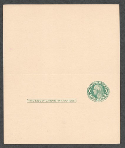 US. UY7. 1c+1c. George & Martha Washington. Reply Card. Unfolded. MNH ...