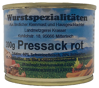 Bayerische Wurstspezialität - Pressack Rot - 200g aus "Ländlicher ...