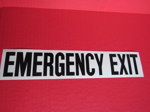 SCHOOL TRANSIT BUS SCHOOL BUS "EMERGENCY EXIT HANDLE Black/White DECAL ...