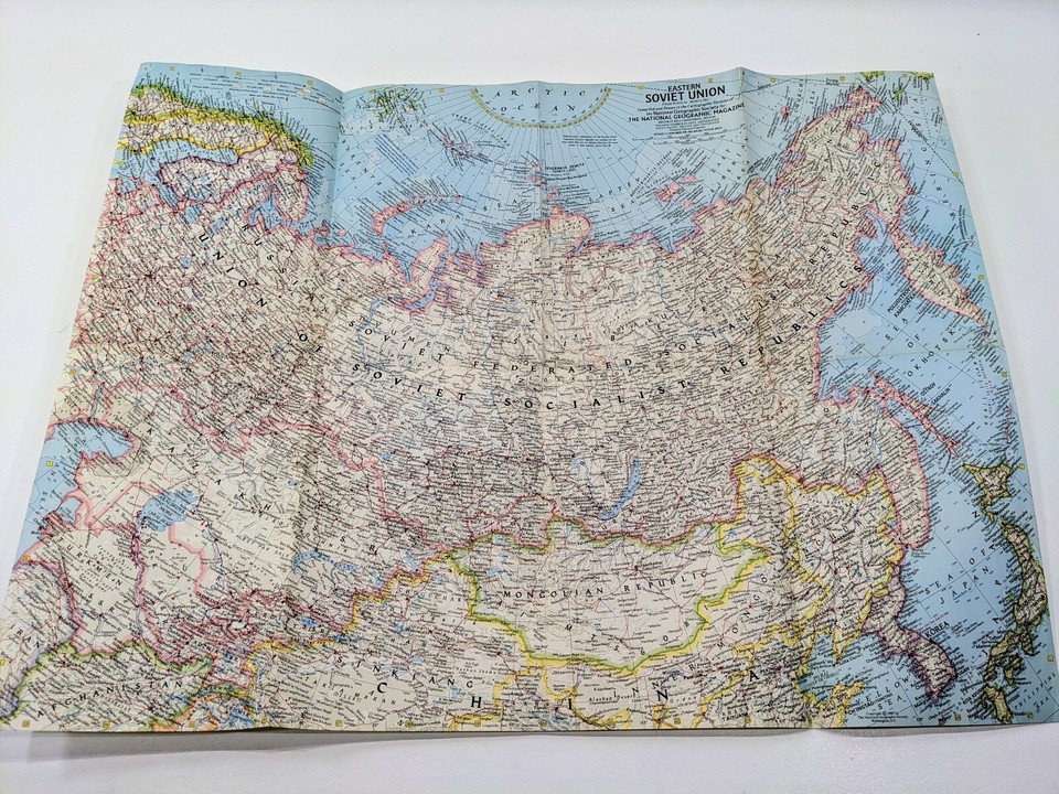 National Geographic Magazine Supplement Map March 1967 Eastern Soviet Union | eBay