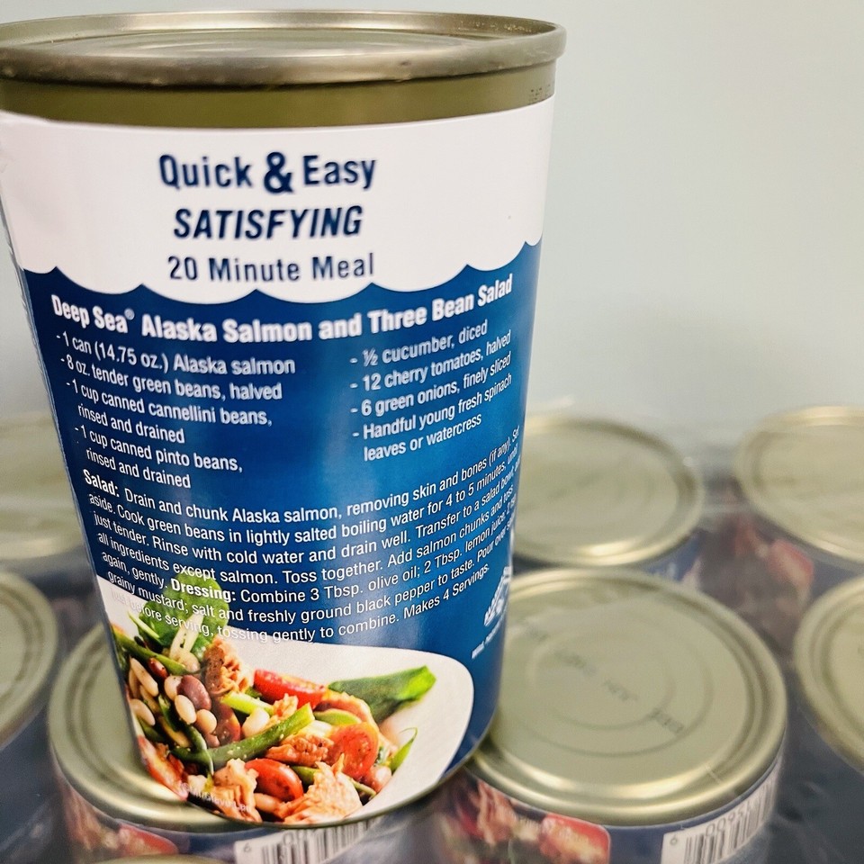Lot Of 12 Cans Deep Sea Pink Salmon Wild Alaska Canned 14.75 Oz Exp. 06 ...