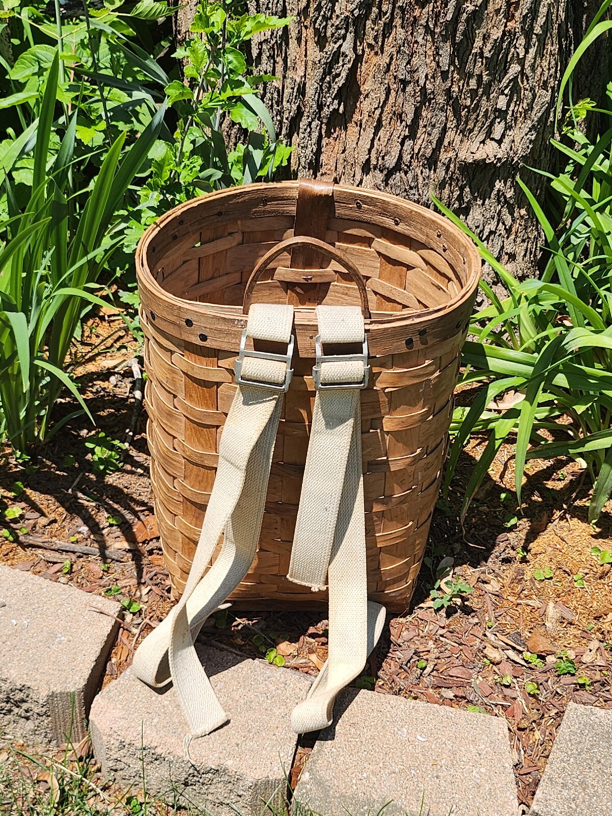 RARE Antique AMERICAN Adirondack Gathering Trapper Woven Basket ...
