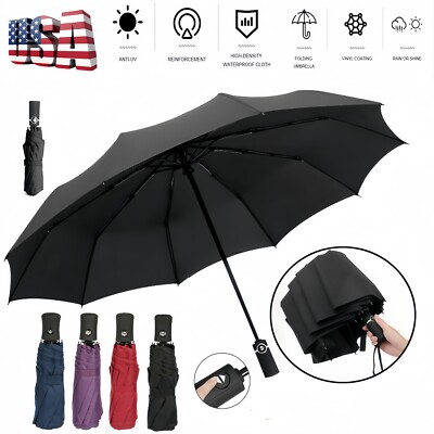Automatic Umbrella Anti-UV Sun/Rain Windproof 3 Folding Compact ...