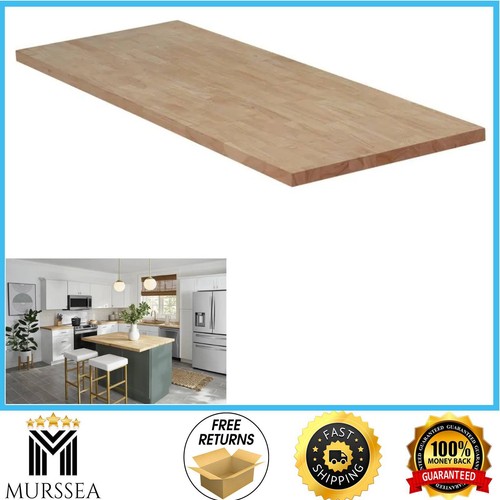 6 Ft. L X 25 In. D Unfinished Hevea Solid Wood Butcher Block Countertop ...