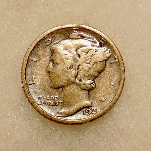 1921-D Mercury Dime - Scarce Date - Nice Circulated VG+ Coin - FREE ...
