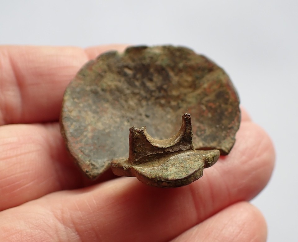 A bronze scallop shell badge for a Medieval Pilgrim to Santiago de ...