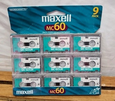 Maxell Microcassette MC-60 Blank Tapes, 6 Tapes in All - New, Unused ...