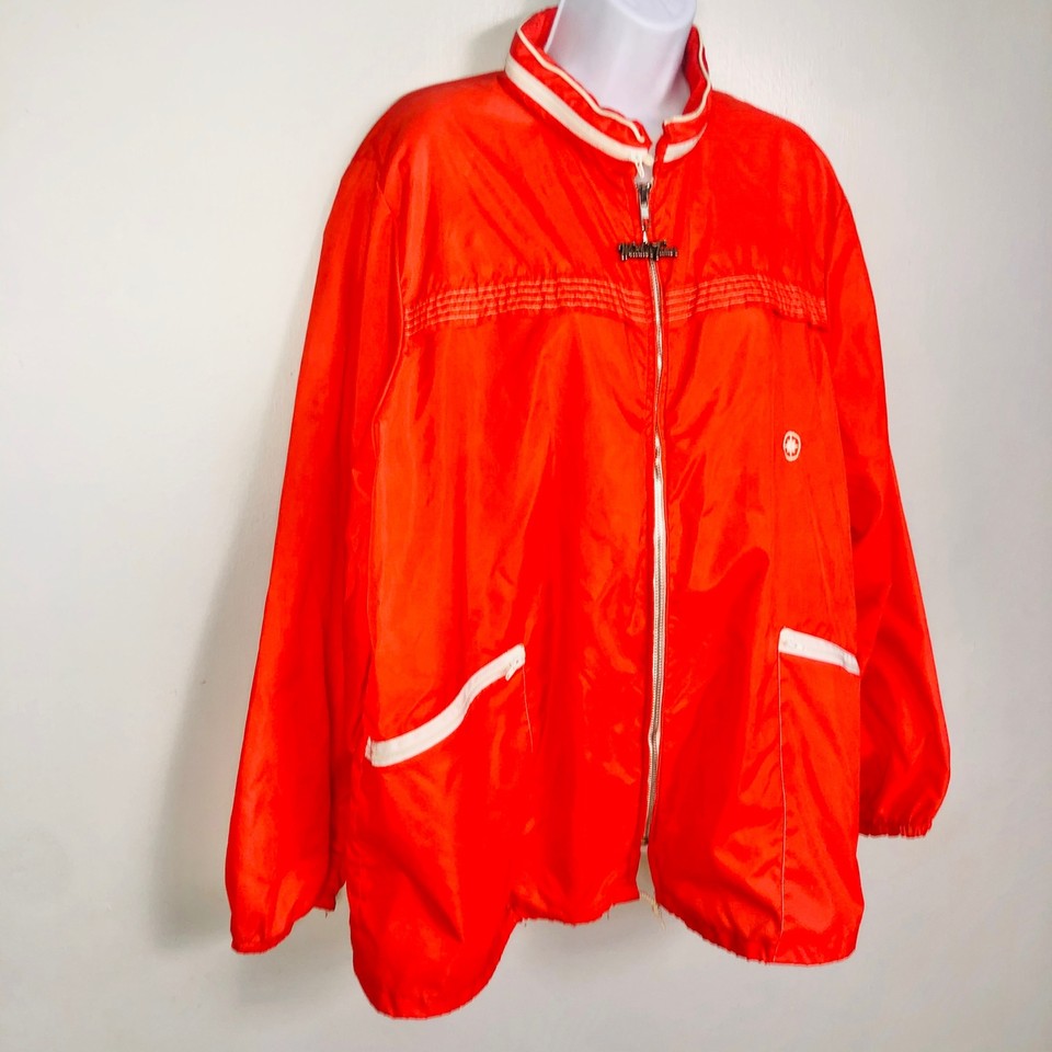 Vintage Weather Tamer Womens Jacket SZ 44 Orange Windbreaker Outdoor ...