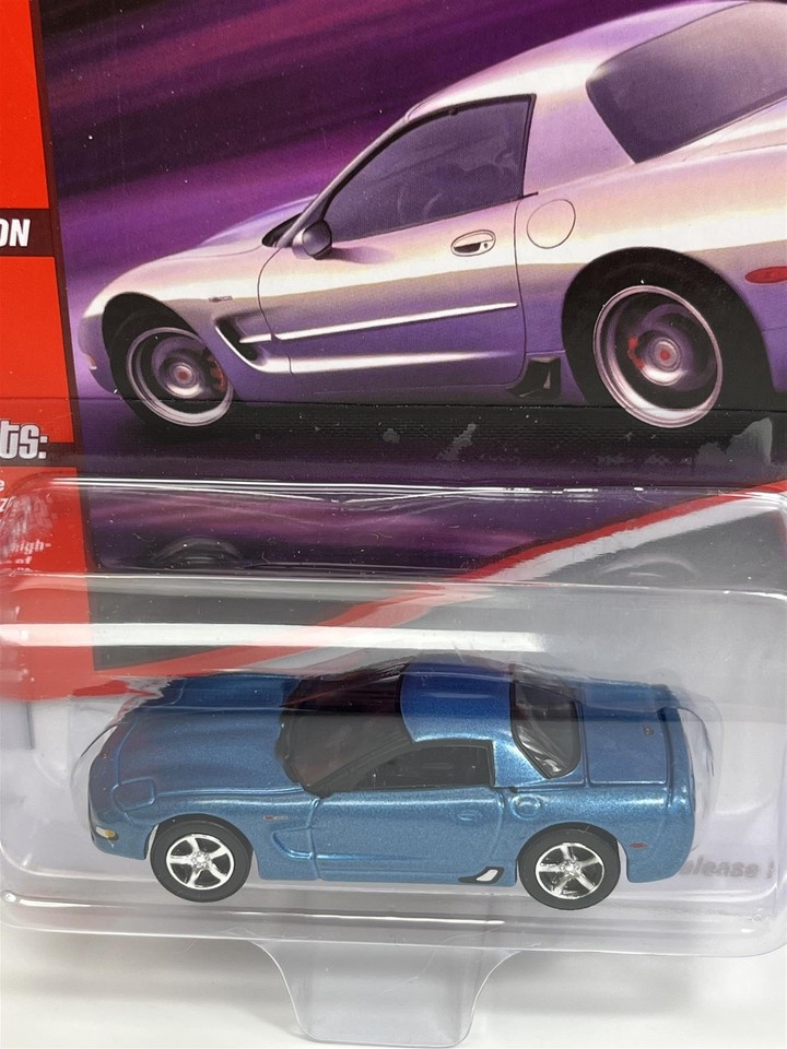 2001 Chevy Corvette Z06 Nassau Blue Poly 1:64 Johnny Lightning JLMC030B ...