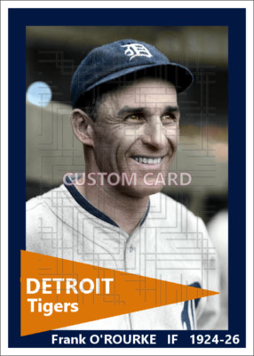 Frank O'Rourke - c. 1924-26 Detroit Tigers - 2.5 x 3.5 custom card ...