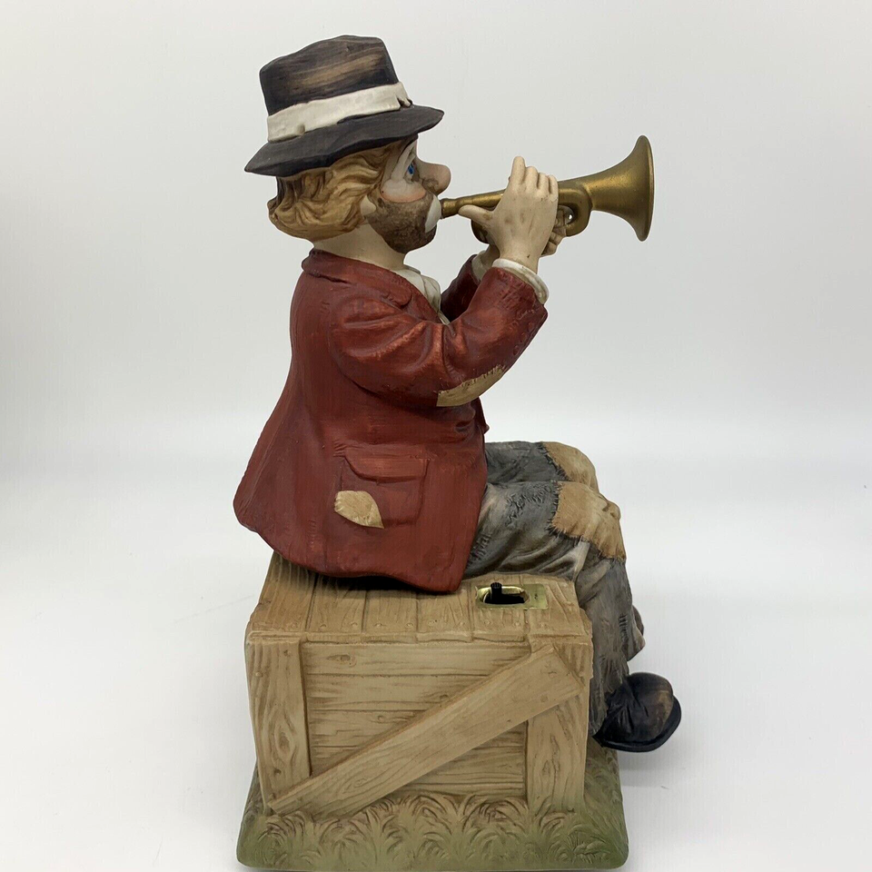 Waco Melody In Motion Willie The Hobo Clown Music Box Trumpet, Working ...