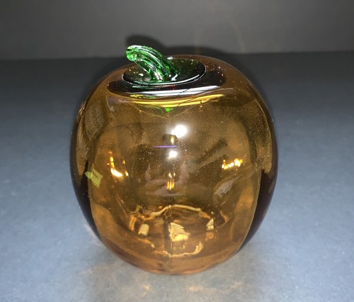 Vintage Blenko Glass Pumpkin Hand Blown Amber Glass 4” 1970s Fall Decor ...