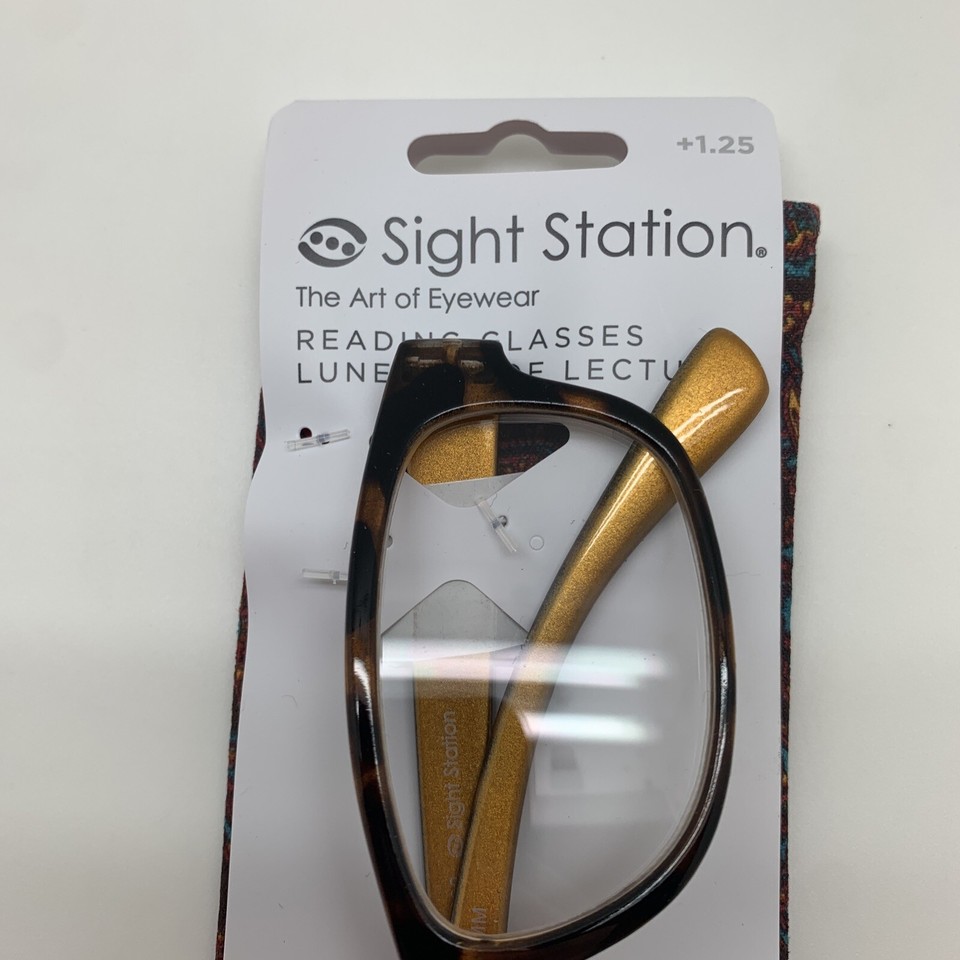 "3 PAIR" R184 Sight Station HEATHER GOLD TORT 1.25 Reading Glasses ...
