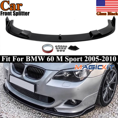 Fits BMW E60 E61 M Sport 2005-2010 Front Bumper Splitter Spoiler Lip ...