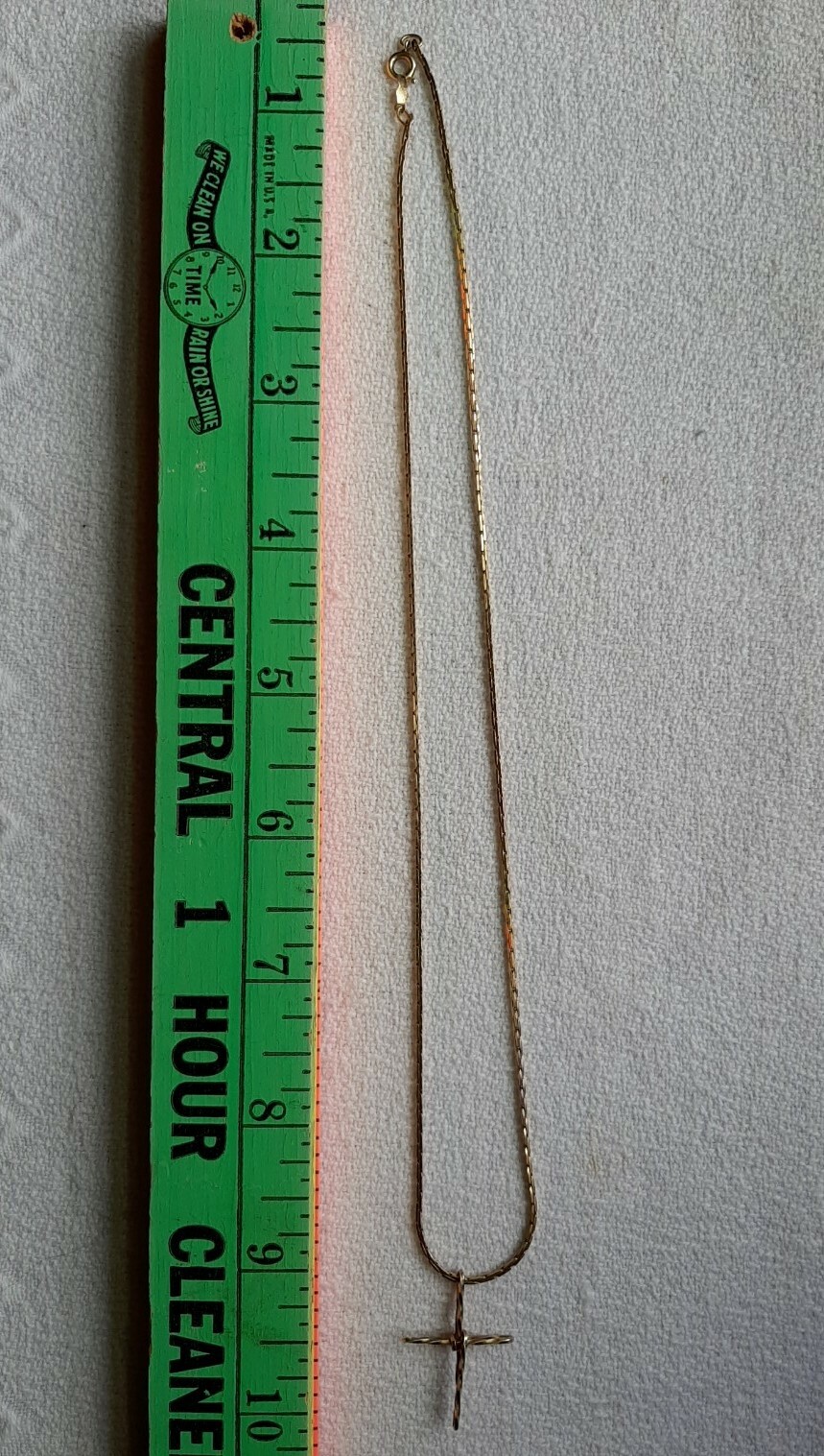 Vintage Cross Pendant 10k Gold with 18" Necklace Chain Marked 1/20 12k ...