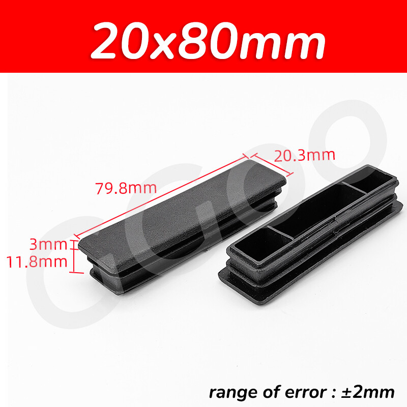 Rectangular Plastic End Caps Tube Inserts Blanking Ribbed Rectangle ...