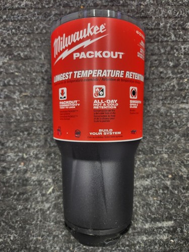 Milwaukee PACKOUT 30oz Black Insulated Tumbler Coffee Mug Cup - 48-22 ...