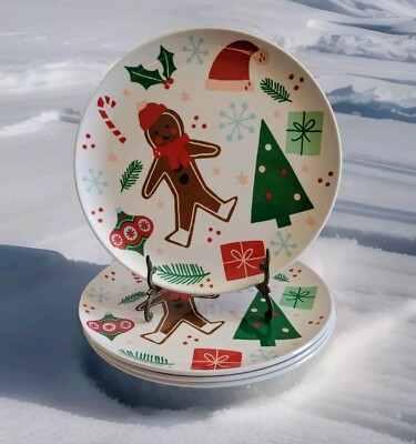 4 Target Wondershop Gingerbread Plate Set Christmas Winter Holiday | eBay