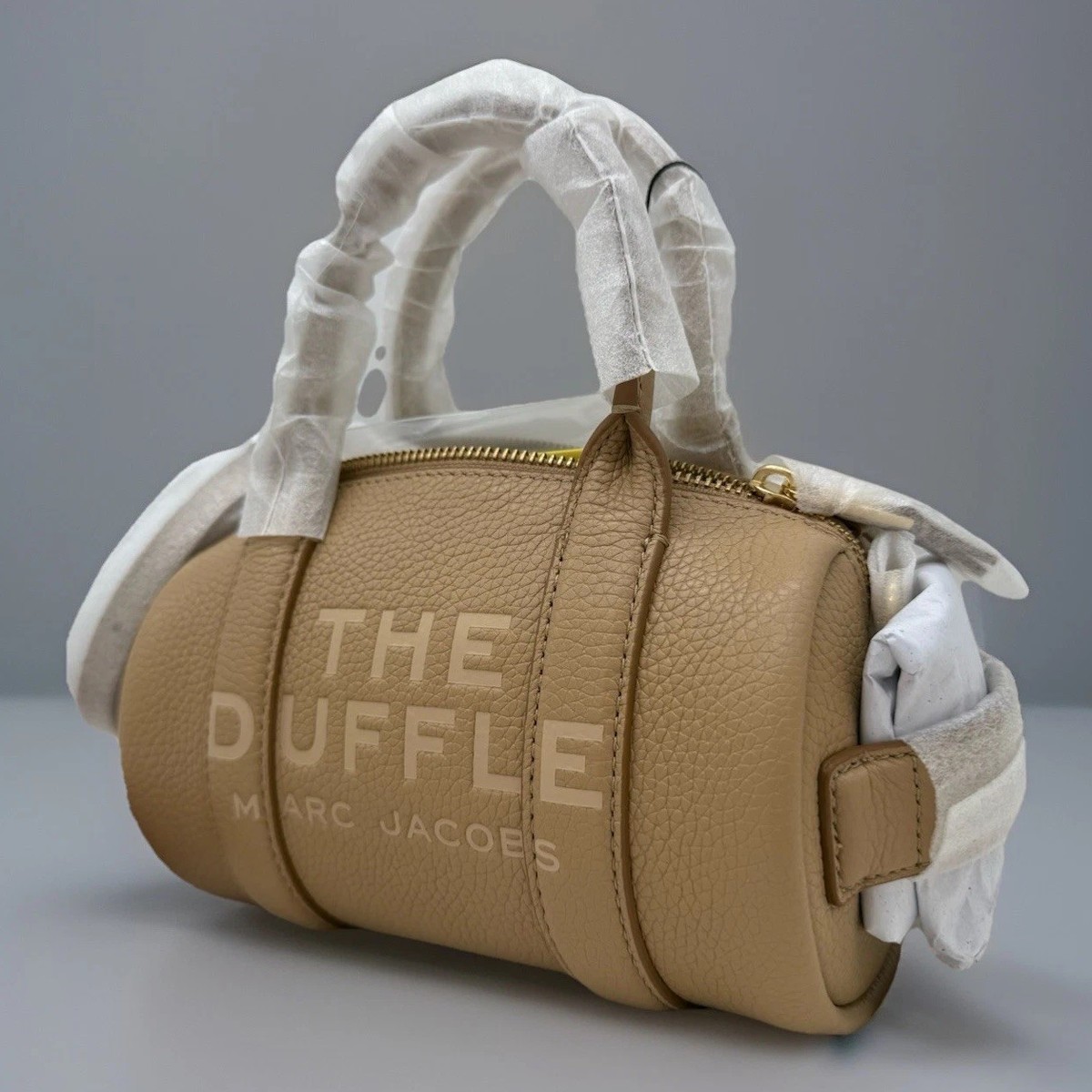 Auth NWT Marc Jacobs Women's The Leather Mini Duffle Bag In Camel