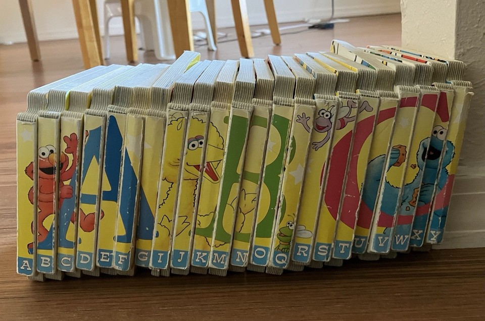 22 Vtg Sesame Street Alphabet ABC Board Book Set A-Z 1997 Not Complete ...