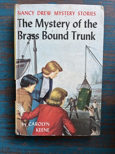 Nancy Drew #17 The Mystery of the Brass Bound Trunk Book Keene blue ...