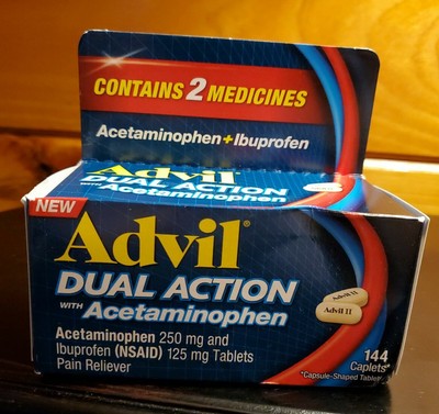 Advil Dual Action with Acetaminophen (144 caplets) EXP: 12/22 ...