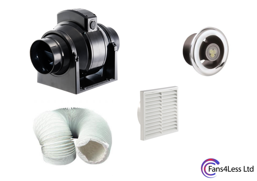 MF100T Manrose Shower Light Extractor Fan Kit 4" 100mm 245m3/hr | eBay