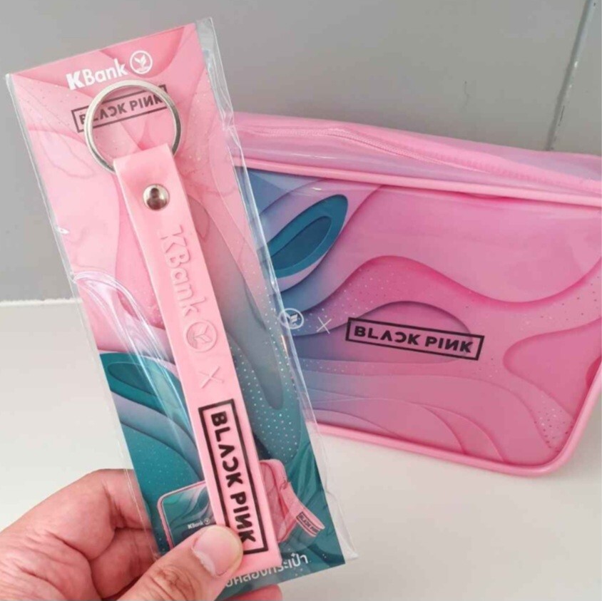 Official BLACKPINK Bag & Keychain Black Pink wallet purse Lisa Jennie ...