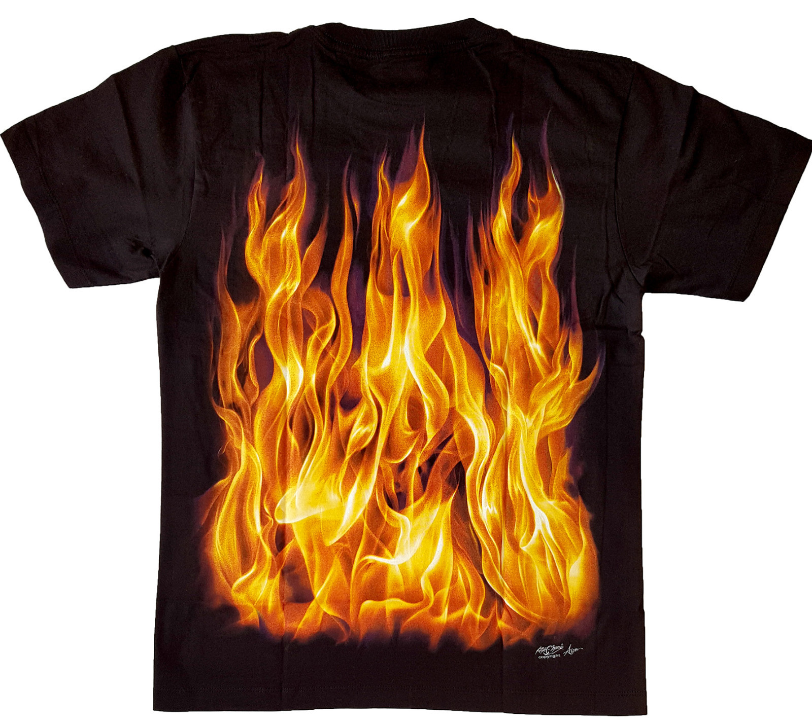 FLAMMEN BRENNEND T-SHIRT Gr. M L XL 2XL HARvEY HD CLUB BLACK GLOW IN ...