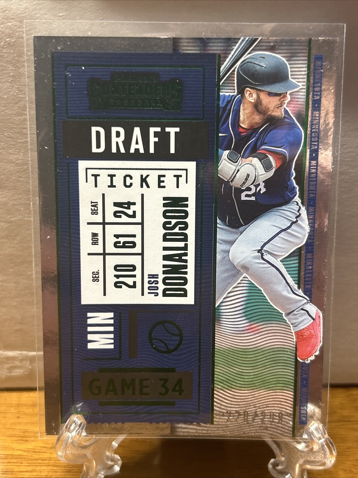2020 Panini Contenders Draft Ticket Green #/299 Josh Donaldson ...