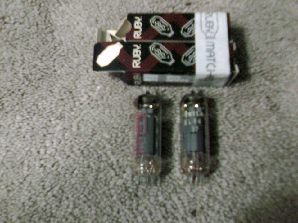 Tesla (Ruby) EL84 (6BQ5) Tubes, Matched Pair, Czeck Republic, Tested ...