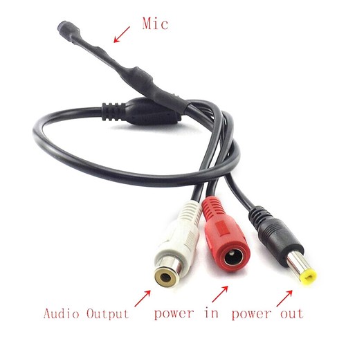 Spy Hidden Mini Audio CCTV Microphone MIC DC 15V DVR Security SYSTE ...