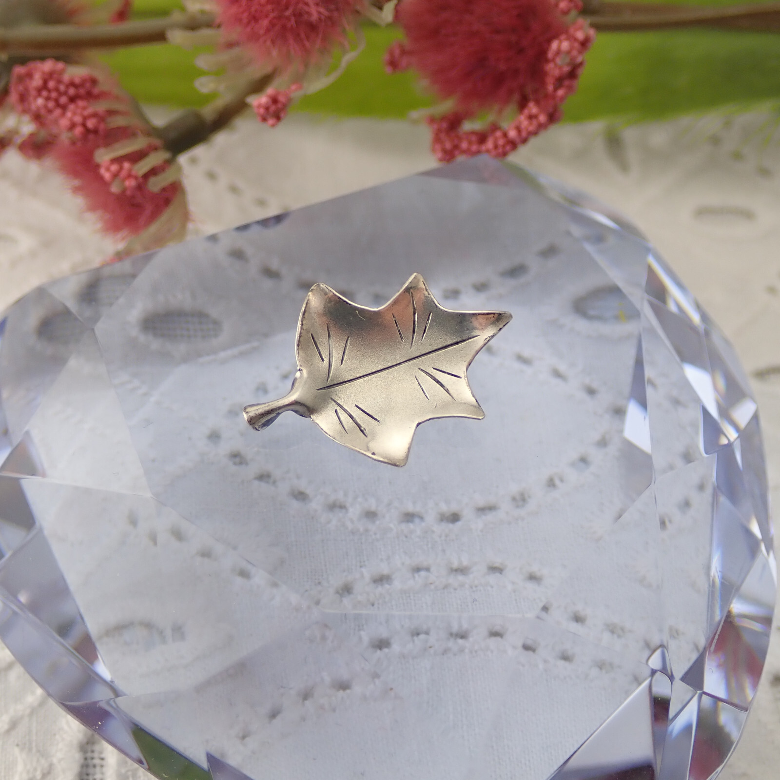 Precious Vintage Stuart Nye Sterling Silver Oak Holly Leaf Miniature ...