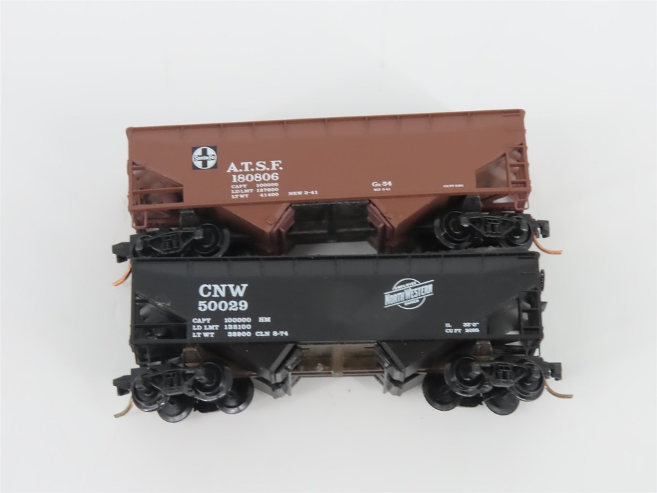 LOT of 4 N Scale Micro-Trains MTL MON/ATSF/CNW/NP 2-Bay Open Hopper | eBay