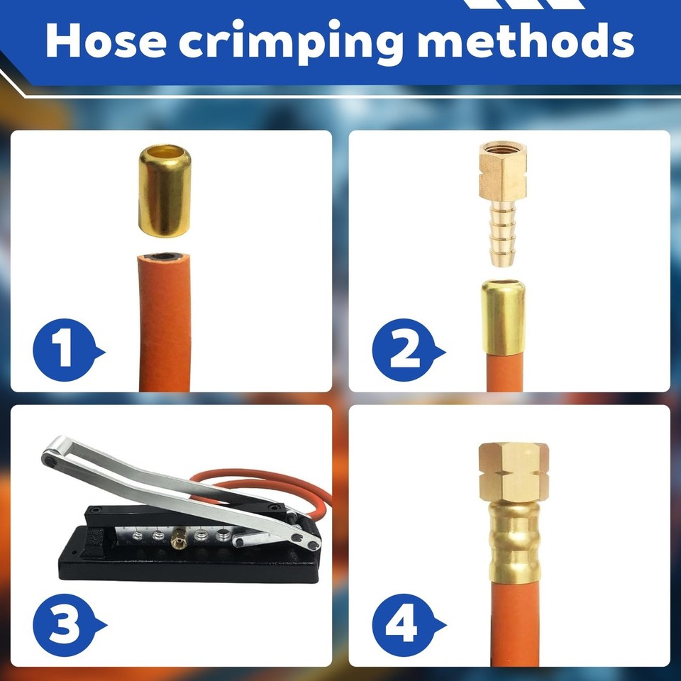 Heavy Duty Ferrules Hose Crimper Kit, Air Hose Crimping Tool Fits 1/4 ...