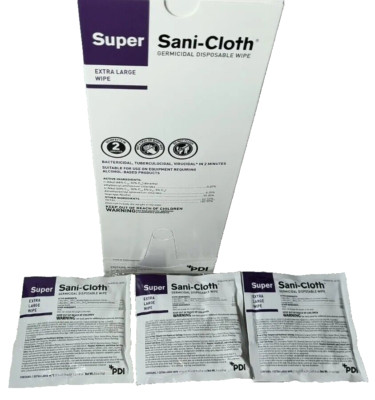 Super Sani Cloth X-Large Germicidal 50 Individual Wipes 11.5X11.75" PDI ...