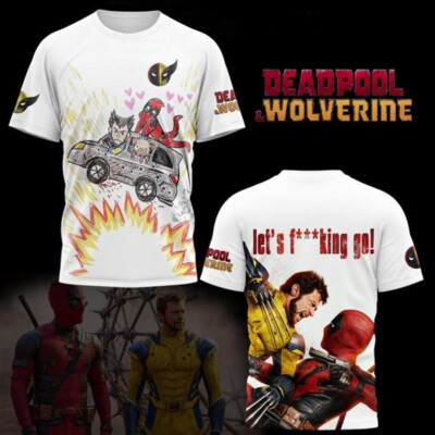 Deadpool And Wolverine Let's F*cking Go Deadpool 3 Tshirt 3D Printed | eBay